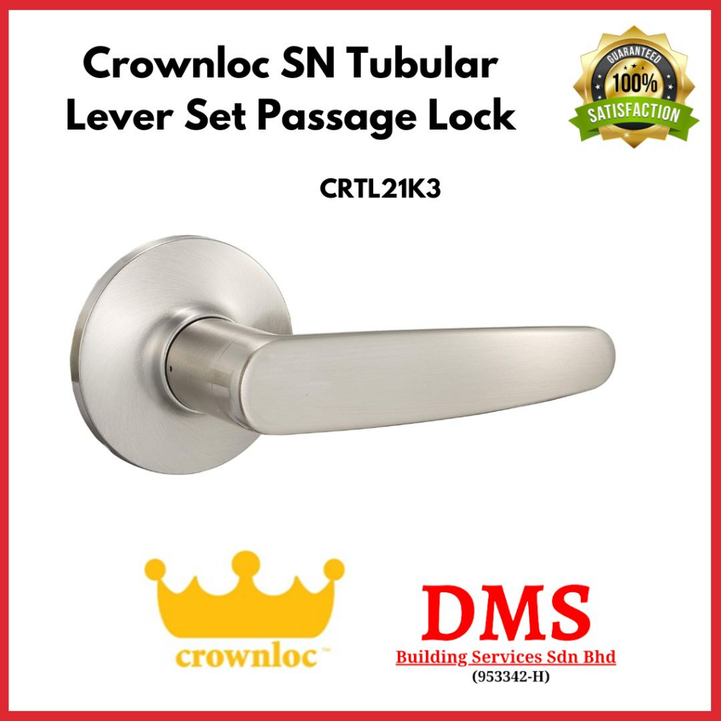 Crownloc SN Tubular Lever Set Passage Lock / Pemegang Pintu / DMS ...