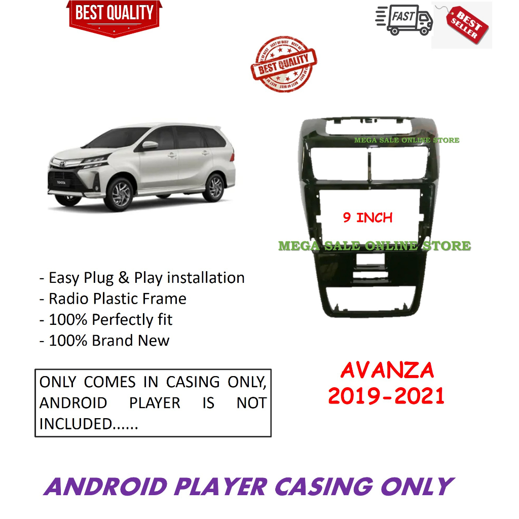 TOYOTA AVANZA 2019 - 2021 9 INCH ANDROID PLAYER CASING | Shopee Malaysia