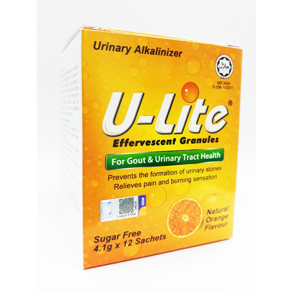 U-Lite / ULite Urinary Alkalinizer Effervescent Granules 4.1g x12's(For ...