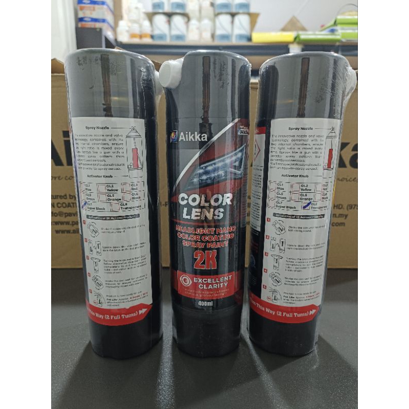 AIKKA Headlamp Color Lens Clear Lampu 400ml 2K Aerosol Tin Spray/smoke ...