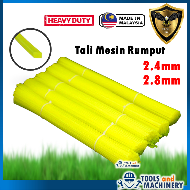 Eagle Pro 2.4MM Tali mesin rumput nylon trimmer square 4segi tali ...