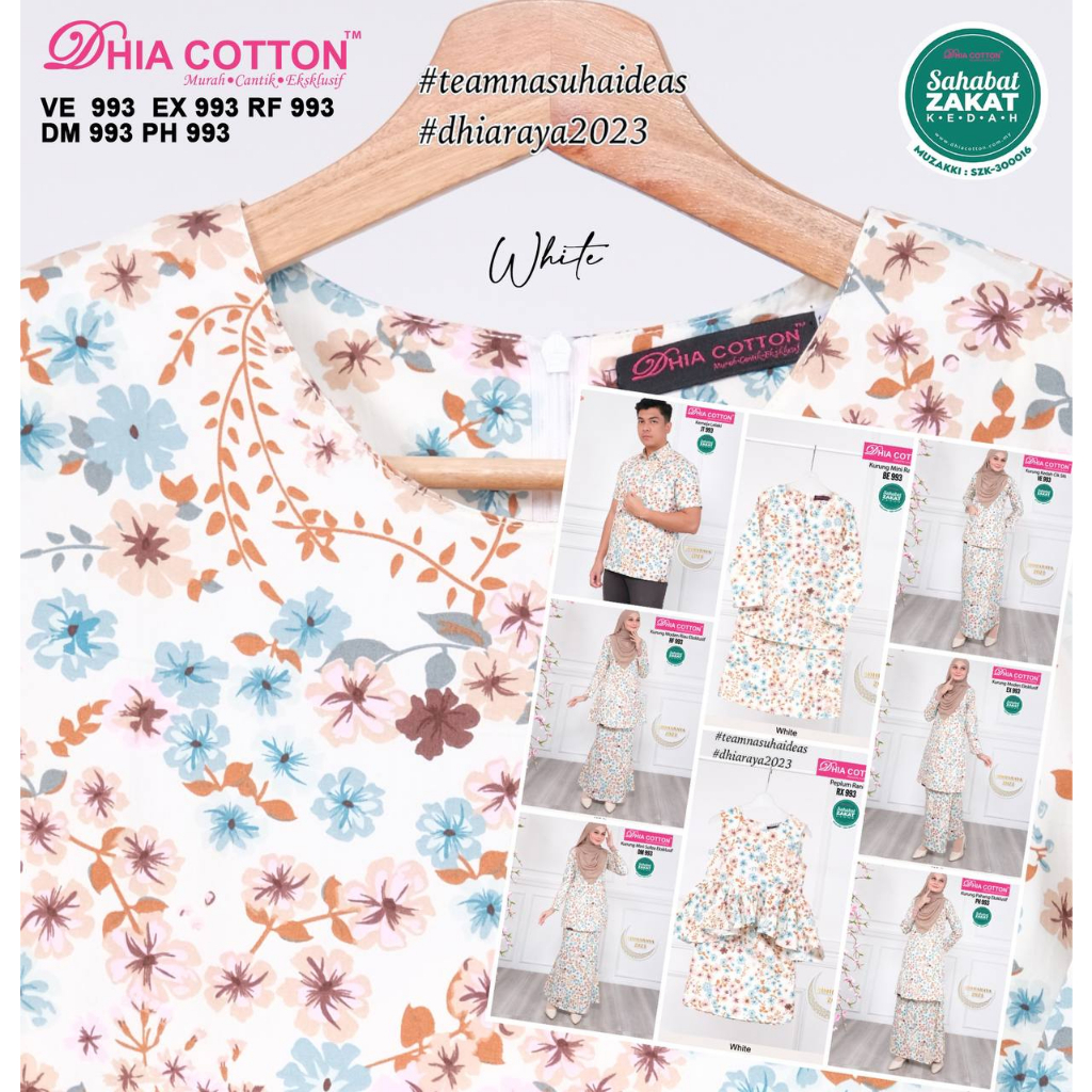 [993] WHITE - DHIA COTTON BAJU KURUNG SEDONDON FAMILY-07.02.2023 ...