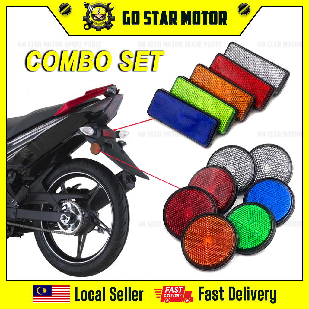 (Combo Set) Reflector Motorcycle Safety Motosikal Pemantul Cahaya Motor ...