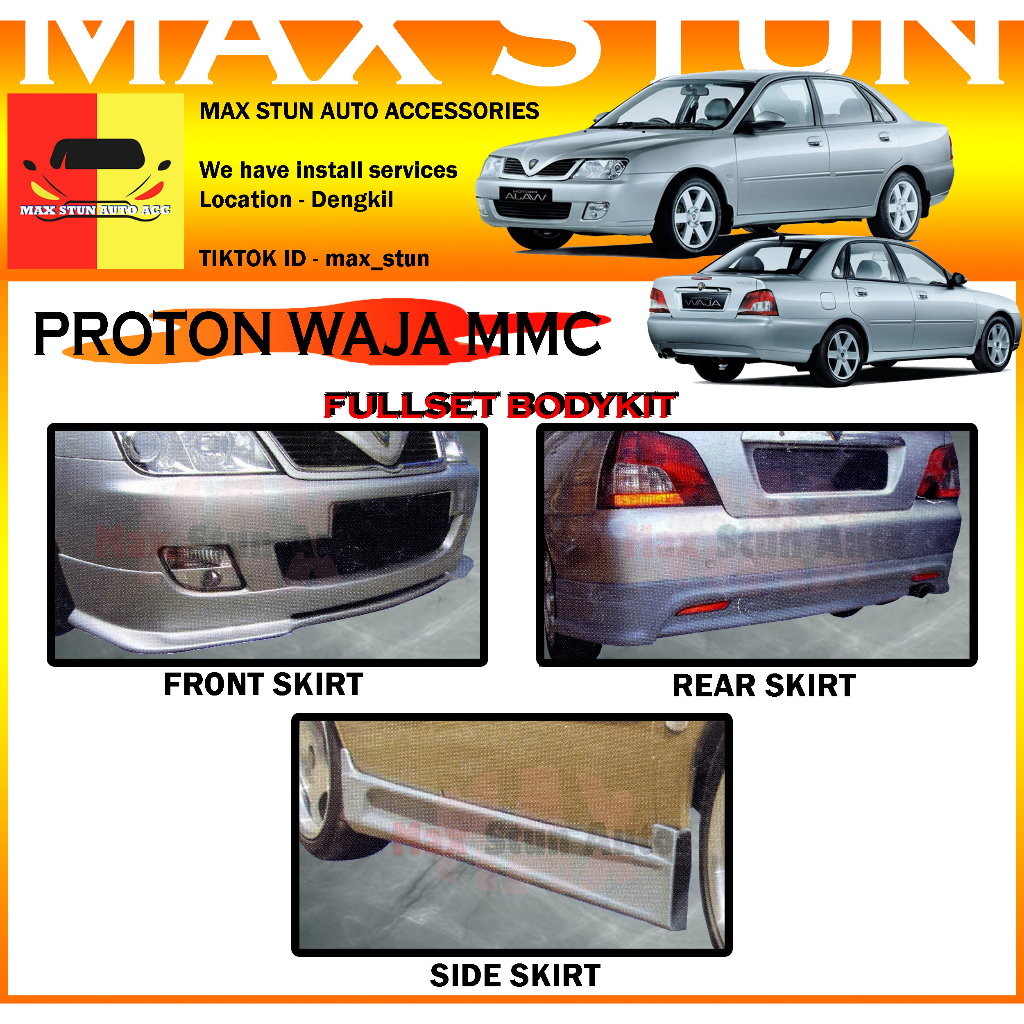 PROTON WAJA MMC FULLSET BODYKIT BUMPER SKIRT LIP WAJA MMC FRONT SKIRT ...