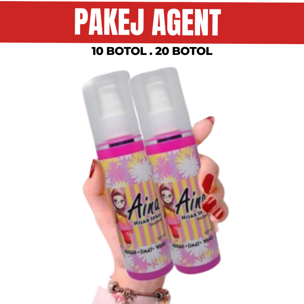 Pakej Agent Aina Hijab Spray Tudung Borong Spray Tudung Awning Spray Pengeras Tudung Awning ...