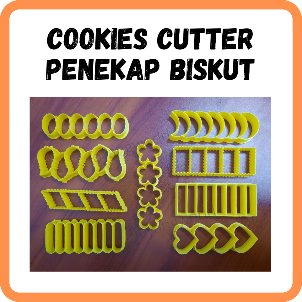 Penekap Biskut Cookies Cutter Rectangle love Jejari Crescent Moon ...