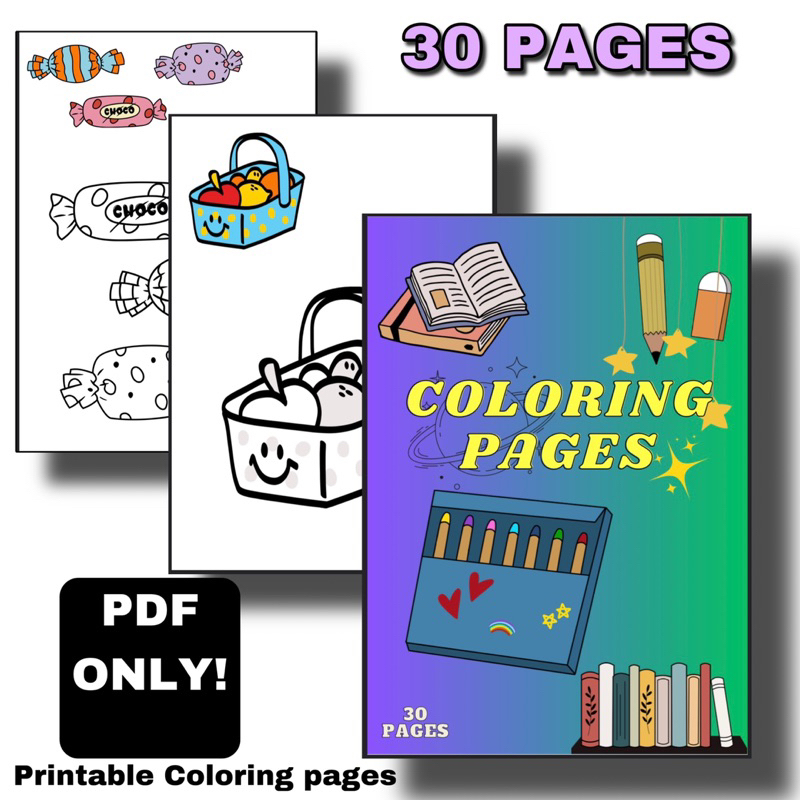 PDF COLORING BOOK / PAGES WITH GUIDE | BUKU MEWARNA BUDAK| CUTE ...