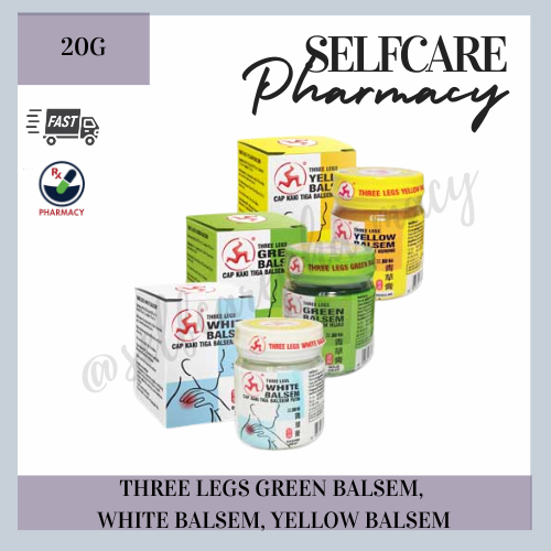 (20G) THREE LEGS GREEN BALSEM, WHITE BALSEM, YELLOW BALSEM | Shopee ...