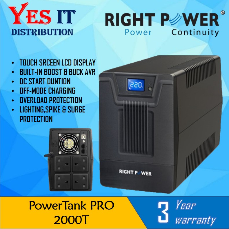 Right Power UPS PowerTank PRO Series 2000VA (PowerTank P2000T) | Shopee ...