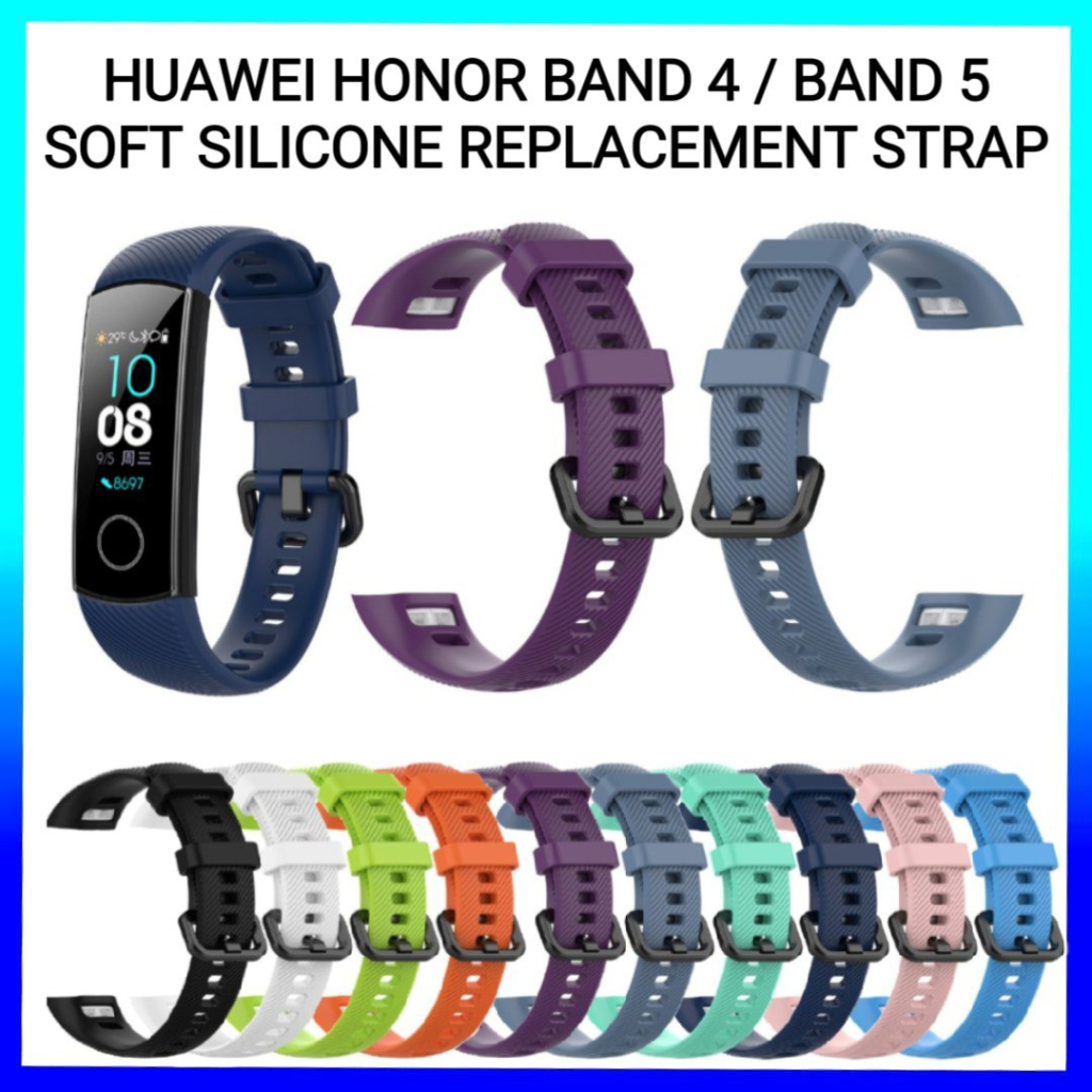 Honor Band 4 / Honor Band 5 Soft Silicone Replacement Strap | Shopee ...