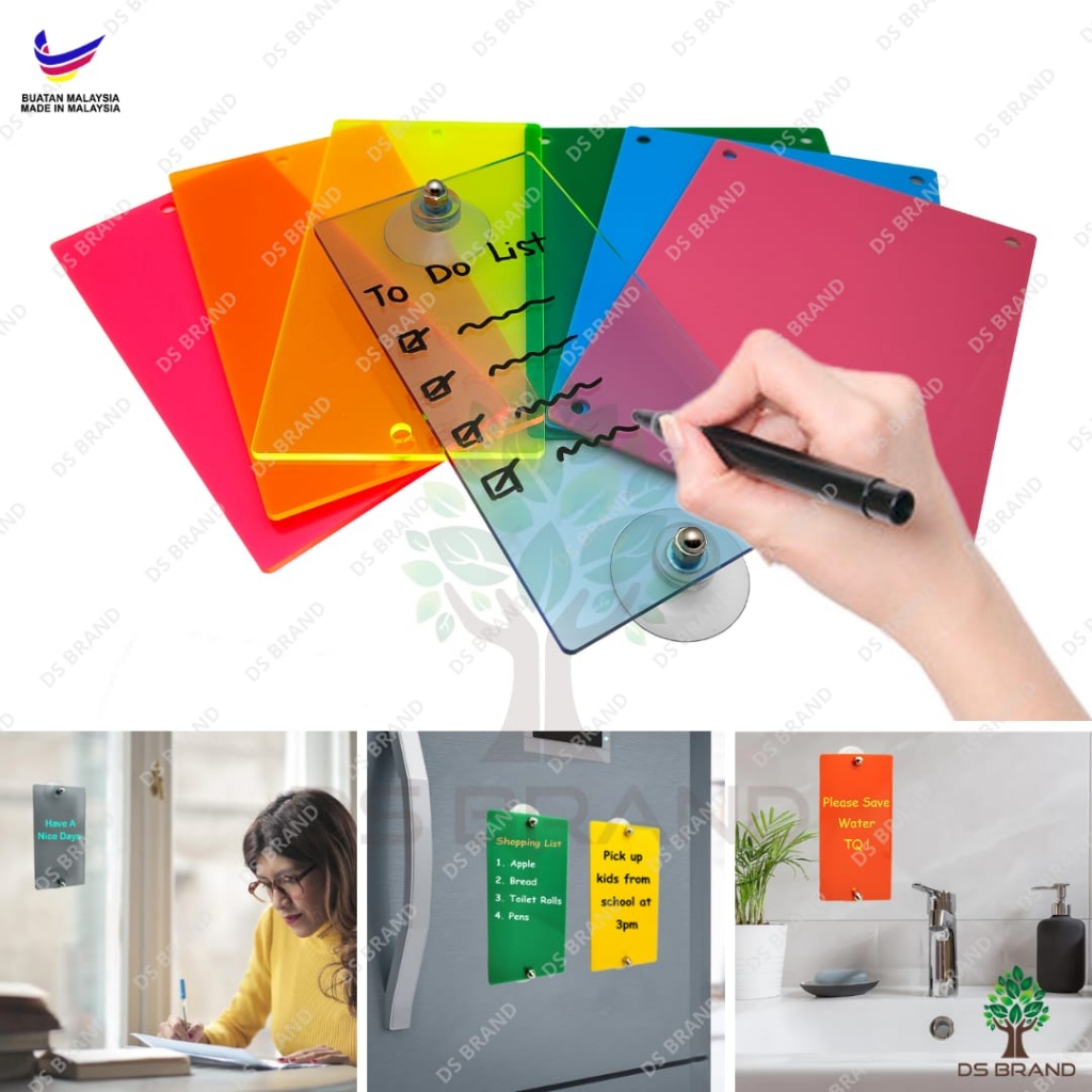 Akrilik / Acrylic Memo Papan / Note Papan / Writing Papan / Message ...