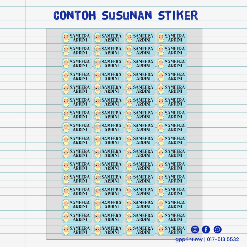 64 Pcs Sticker Iron On Label - Sticker Label Baju & Nametag Sekolah ...