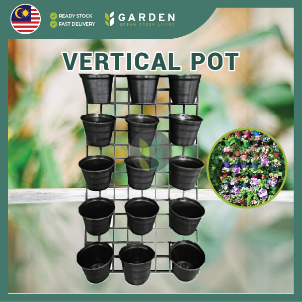 Wall Frame + Free 15pcs Hanging Plastic Flower Pot Plant Vase Hook ...
