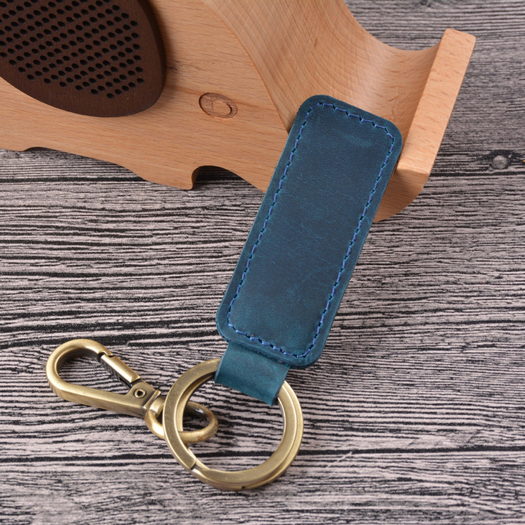 Personalised Stylish Genuine Leather Keychain | Gantungan Kunci Kulit ...