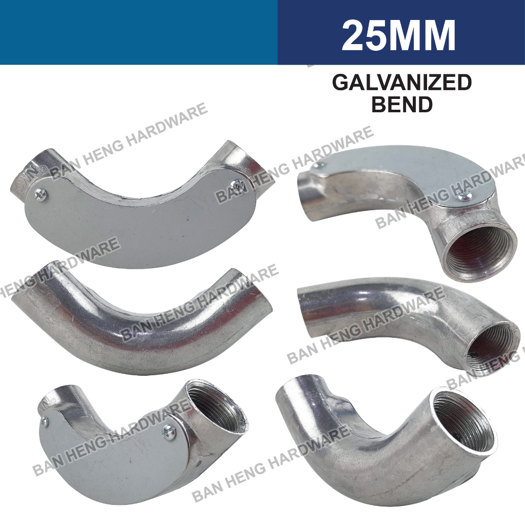25mm Metal Galvanized GI Conduit Pipe Accessories Elbow / Socket / Tee ...