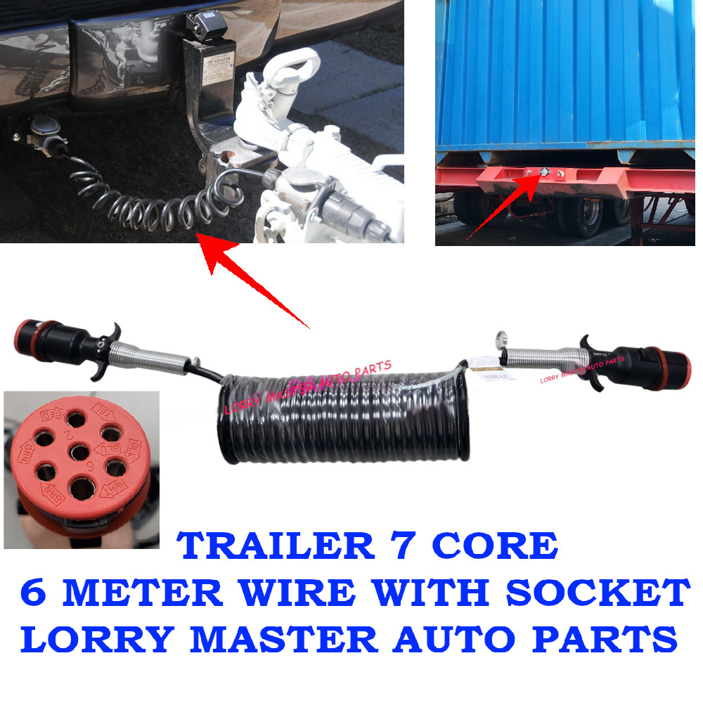 TRAILER 7 CORE 6 METER WIRE WITH SOCKET READY STOCK MALAYSIA | Shopee ...