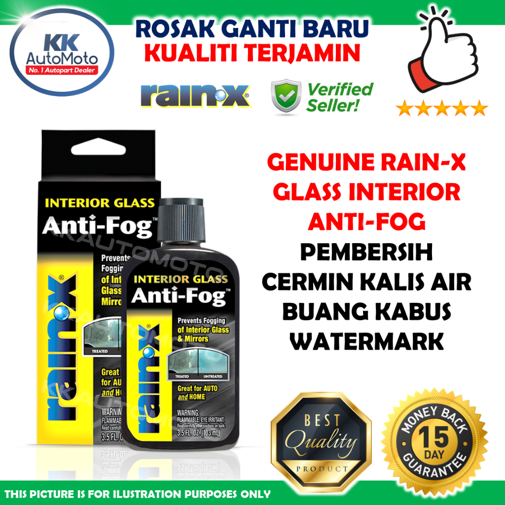 Genuine Rain-X Glass Interior Anti-Fog Windshield Cleaner Lapisan ...