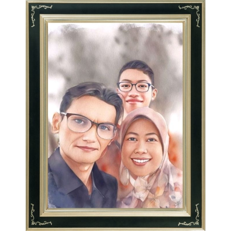 Gambar foto water colour atau potrait sebenar dijadikan lebih cantik lukisan digital | Shopee ...