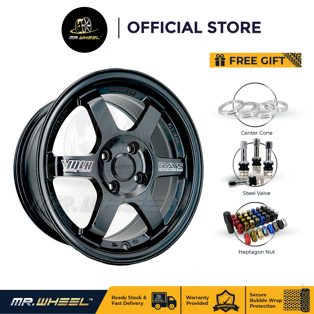 New Sport Rim RAYS TE37 15inch 15x7 4x100 ET35 Rim Baru Mr Wheel City Jazz Vios Yaris Almera ...