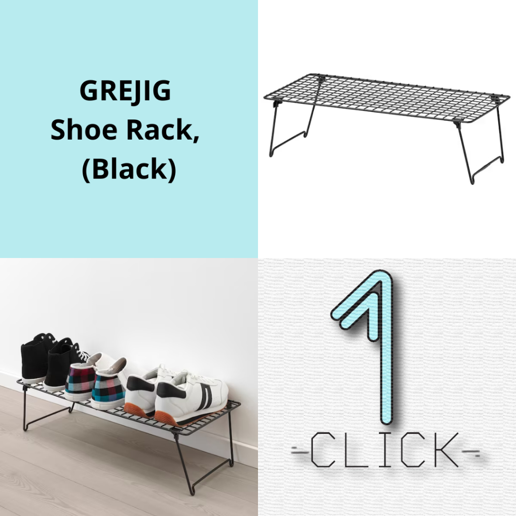 IKEA GREJIG Shoe rack | Black | 58x27x17 cm | Shopee Malaysia