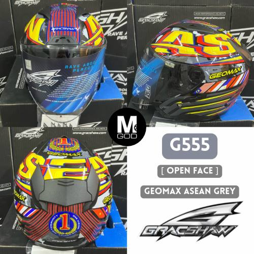 GRACSHAW GEOMAX HELMET G555 HELMET GEOMAX GRACSHAW 100% ORIGINAL 1/2 ...