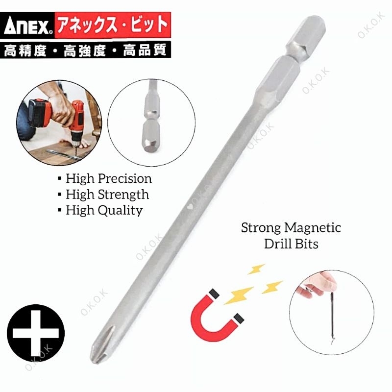 Anex Japan AP-16M⊕Impact Screw Bit/Heavy Duty Bit/Magnectic Screw Bit/Air Screwdriver Bit/Bit ...