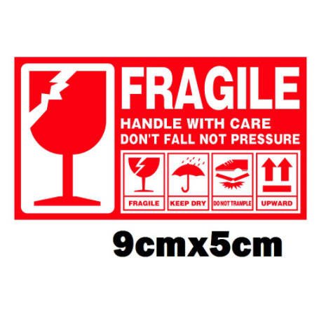 Fragile Sticker Stiker Mudah Pecah Ready Stock 9cm x 5cm (MINIMUM ORDER ...