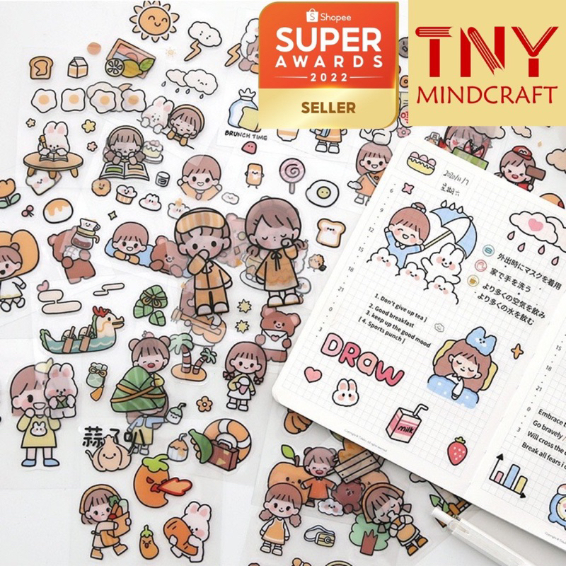 [TNY] 【1 pc】 Happy Day Cute Stickers Waterproof Sticker Gift Box for ...
