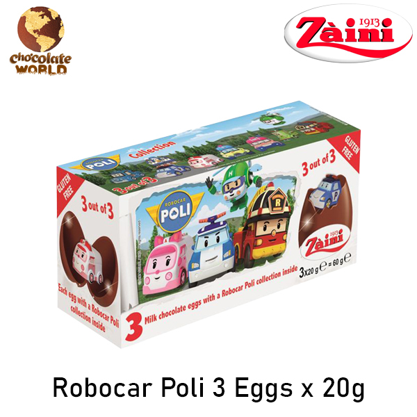 Zaini 3 Milk Chocolate Eggs with Robocar Poli 60g | Shopee Malaysia