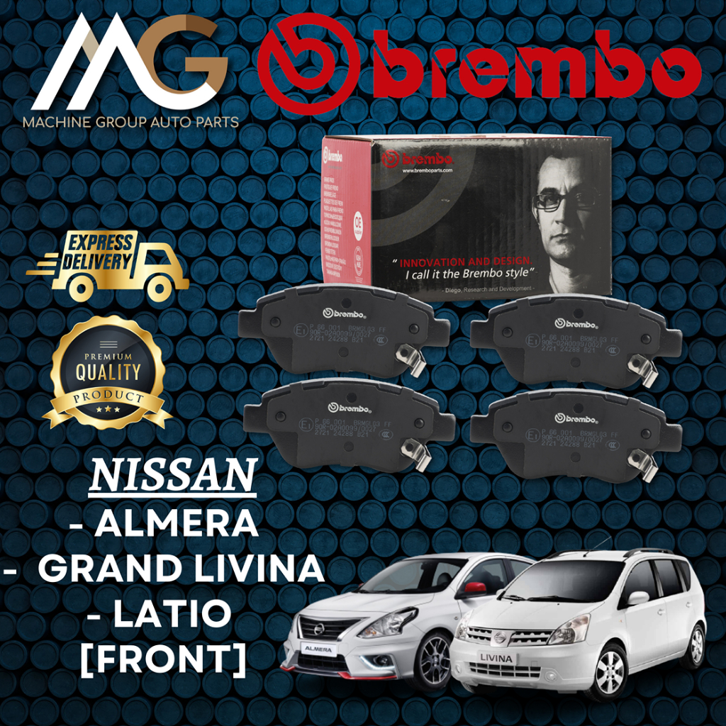 Nissan Almera , Grand Livina , Latio Brembo Brake Pad Front (Depan) 100% Original | Shopee Malaysia