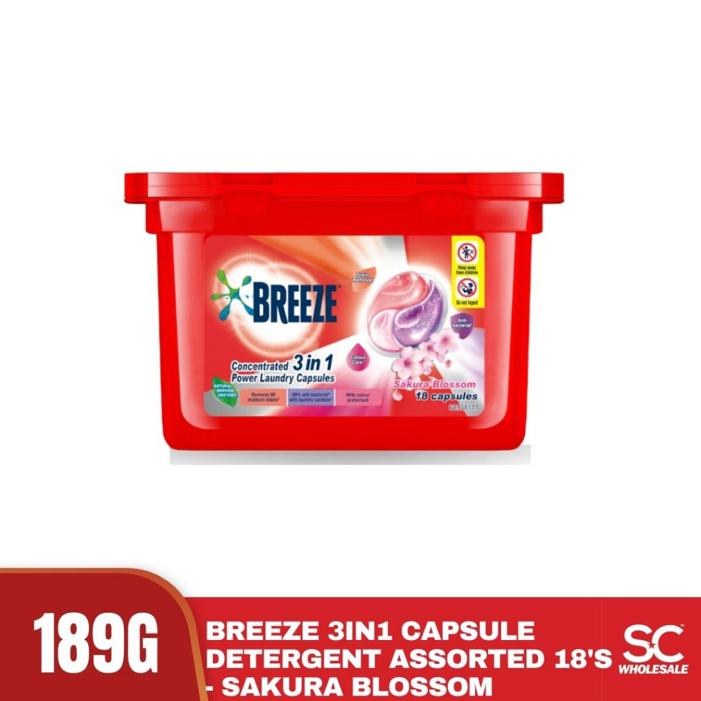 Breeze 3in1 Power Laundry Detergent Capsules Sakura Blossom 18's ...