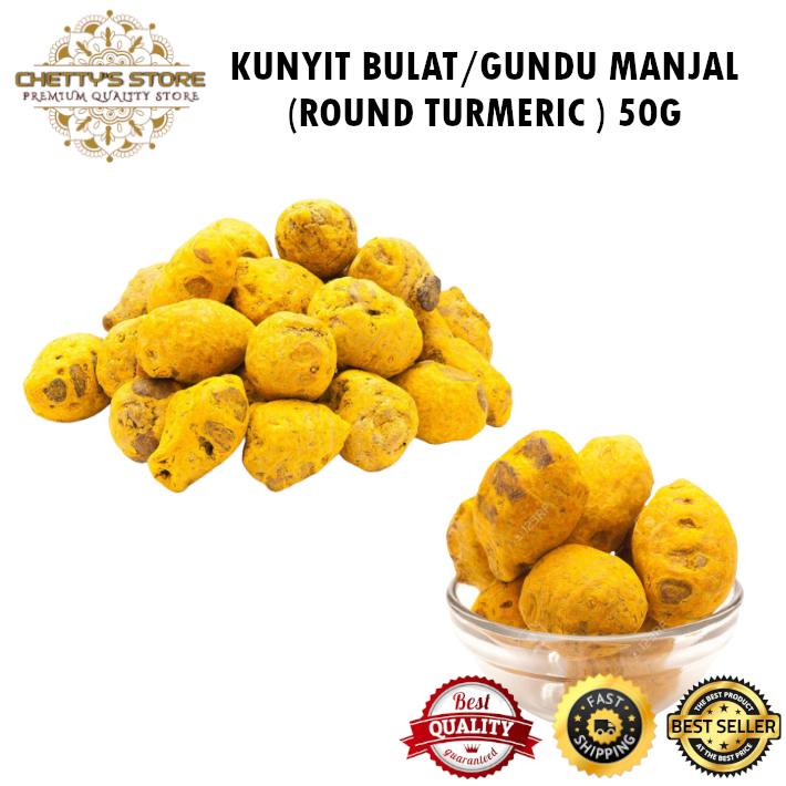 (IMPORTED INDIA) Kunyit Bulat /Gundu Manjal/Round Turmeric 50g | Shopee ...