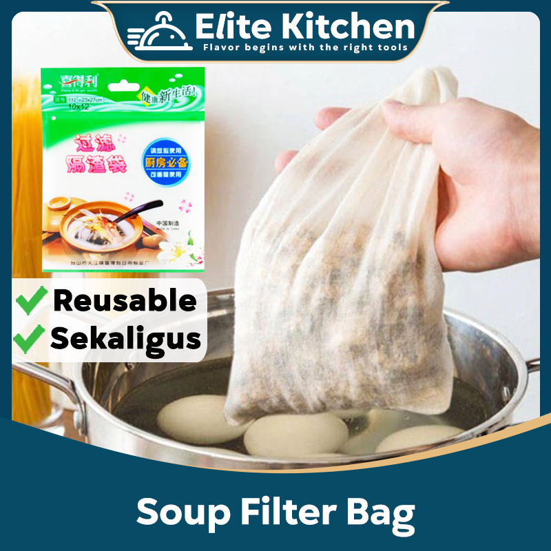 Elite Kitchen - Reusable Cotton Bag Soup Filter Bag Herbal Soup Bag ...