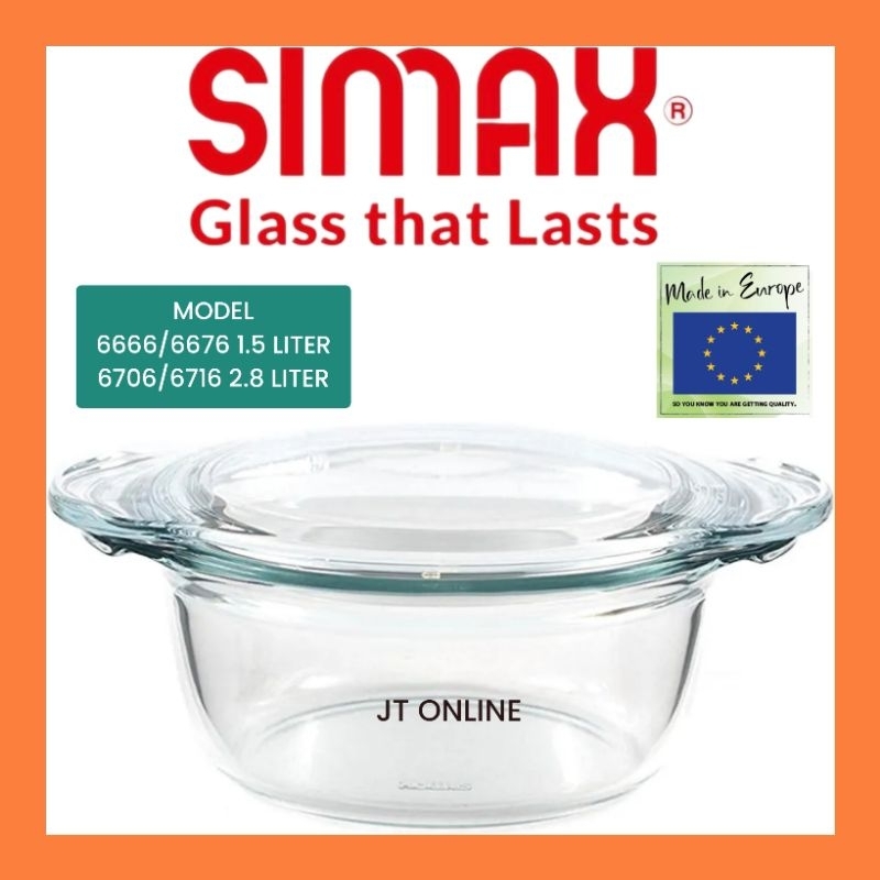 6666/6706 SIMAX DEEP ROUND CASSEROLE WITH LID 1.5L/2.8L/6666/6706 SIMAX ...