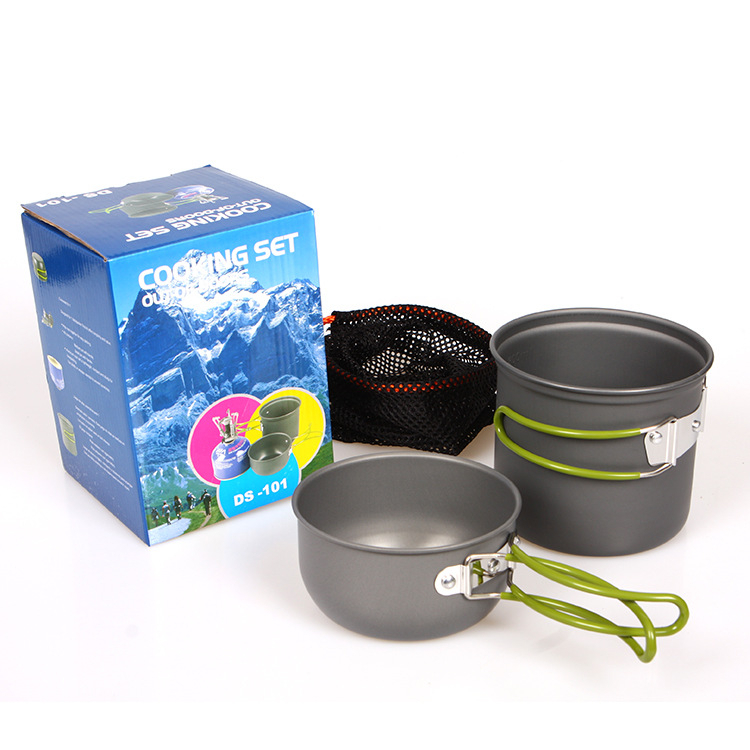 8 Person Outdoor camping Pots and Pans Set Nonstick Lightweight Picnic ...