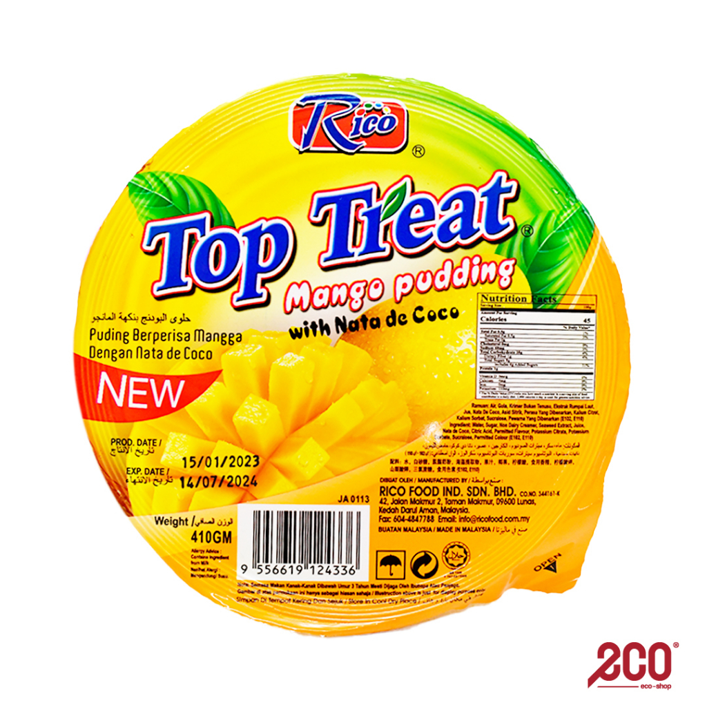 Rico Top Treat Mixed Flavour Pudding With Nata de Coco 410G | Shopee ...