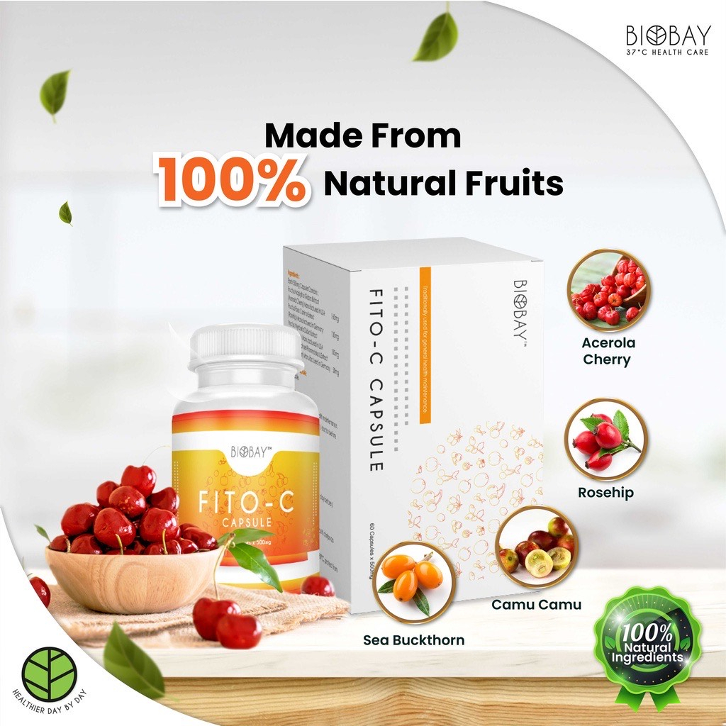 BIOBAY Fito-C (60’s x 500mg) | Natural Fruit Vitamin C | Immune Booster ...