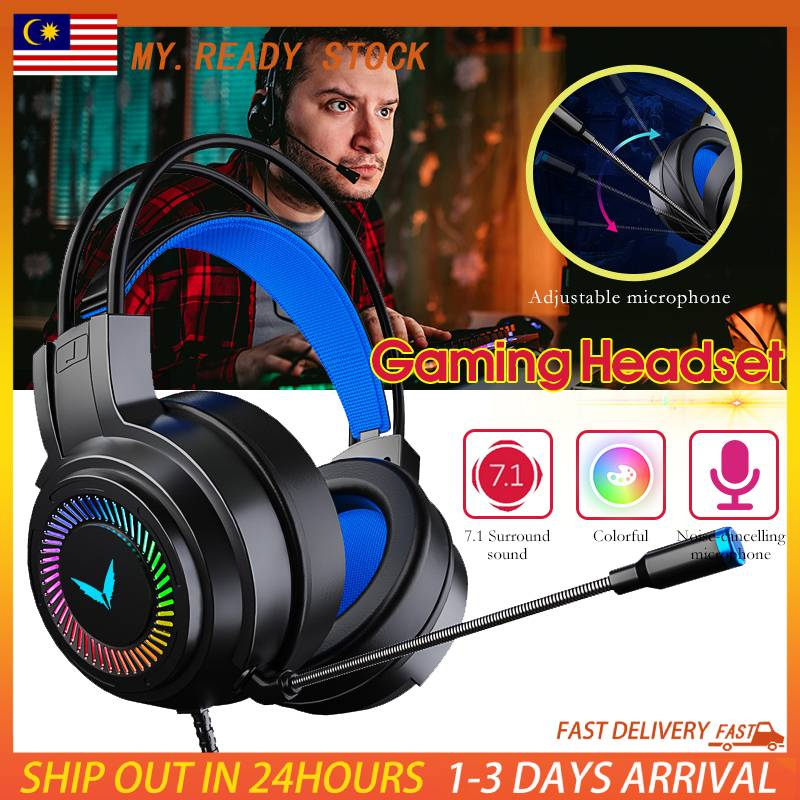 [24h delivery] G60 Game Headset RGB Stereo Wired Headphone High ...