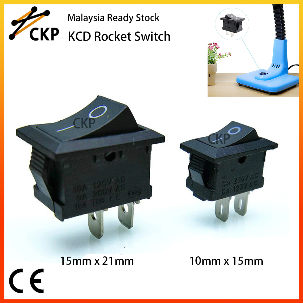 KCD1 Rocker Switch 10*15mm / 15*21mm Mini Push Button Switch ON-OFF-ON ...