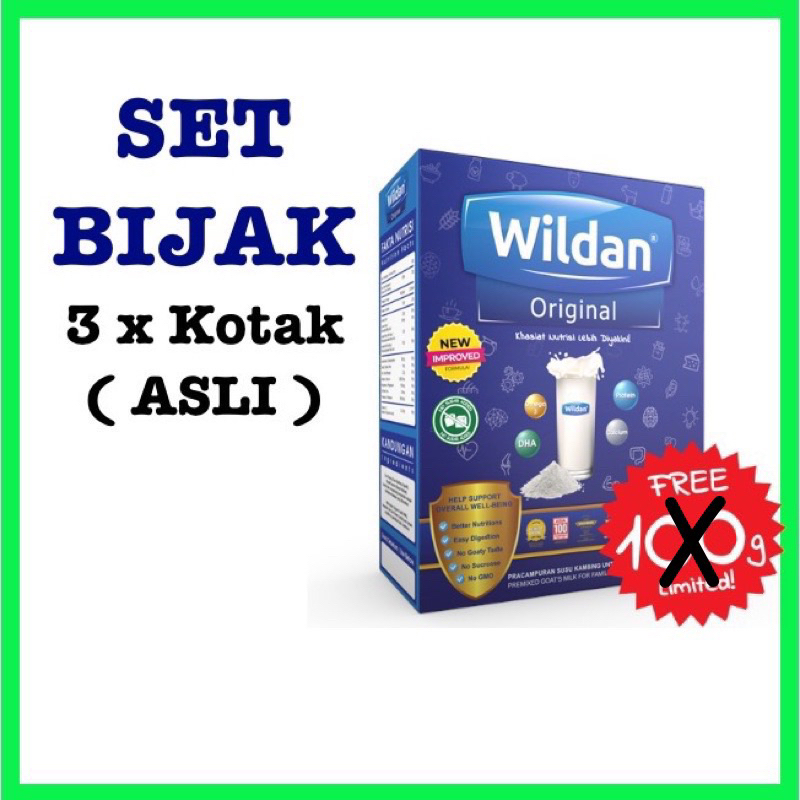 Susu Kambing Wildan set BIJAK (1kgx3 box OR 500gx6 box)- Asli |Coklat (no more free 100g ...