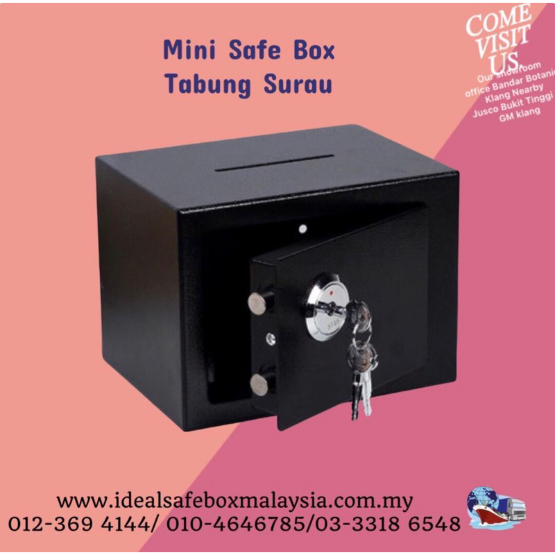 Peti Besi Lubang tabung kecil small safe box safety box mini safe box ...