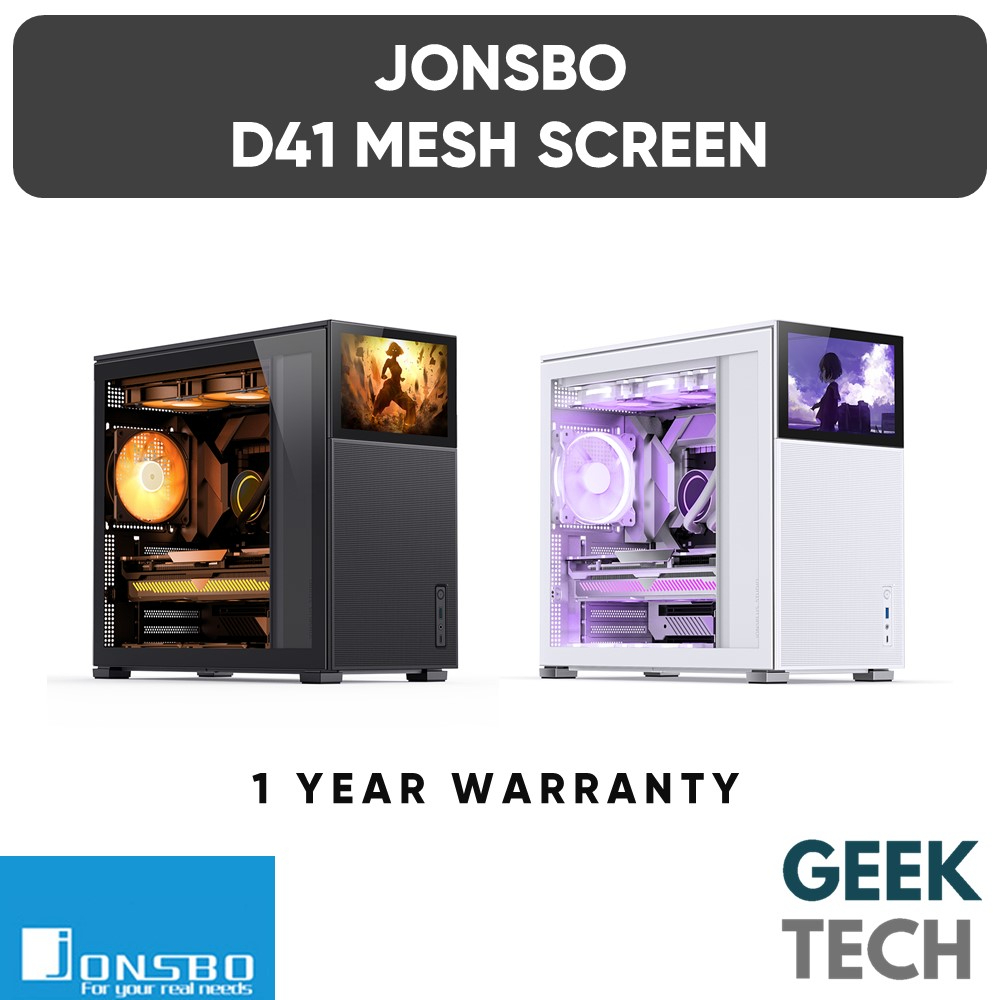 JONSBO D41 Mesh Screen ATX Casing with Integrated 8" LCD Screen | Shopee Malaysia