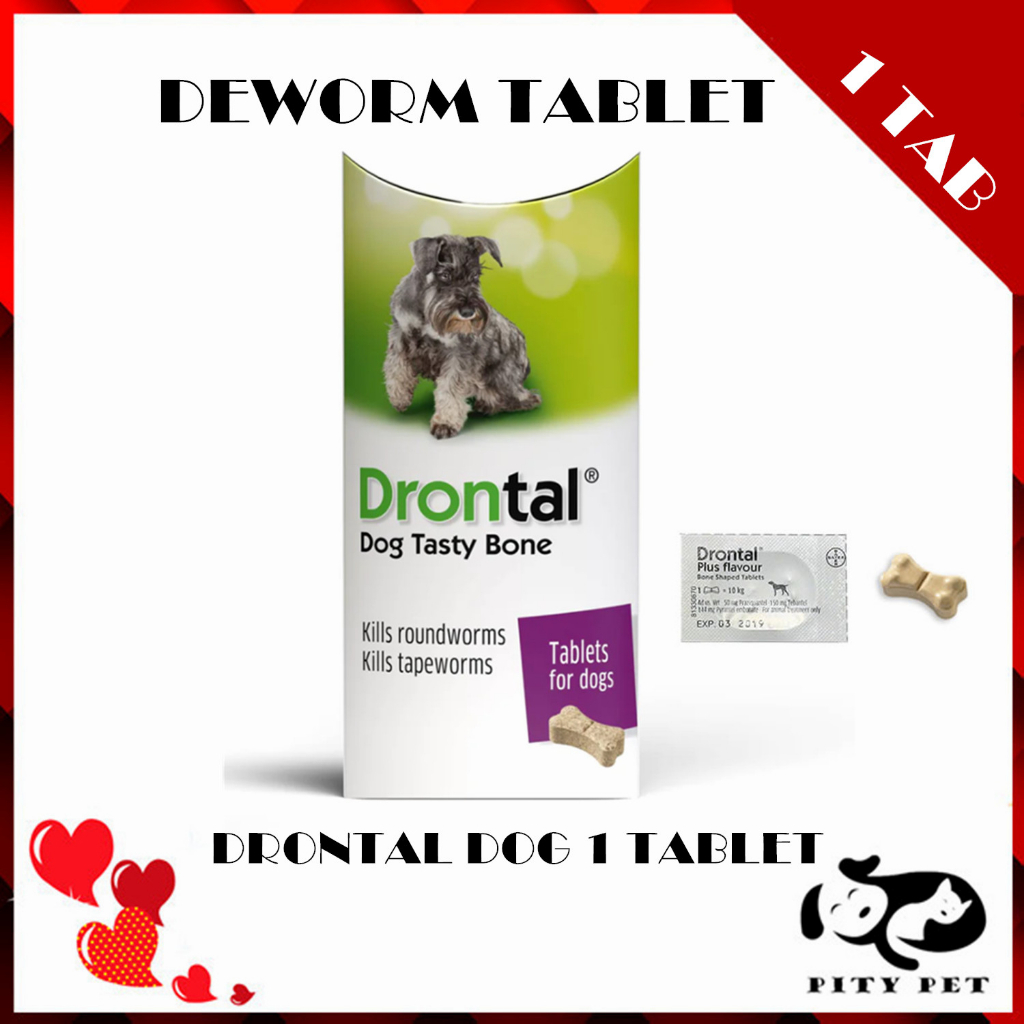 [ORIGINAL] Elanco Drontal Dog Tasty Bone Flavour Tablets Deworm Tablet ...