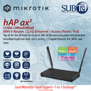 Mikrotik hAP ax3 C53UiG+5HPaxD2HPaxD WiFi6 Router 2.5G Ethernet Access ...
