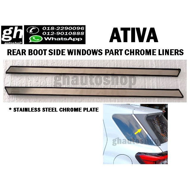 ATIVA rear boot side windows part chrome liners cover set (2pcs ...