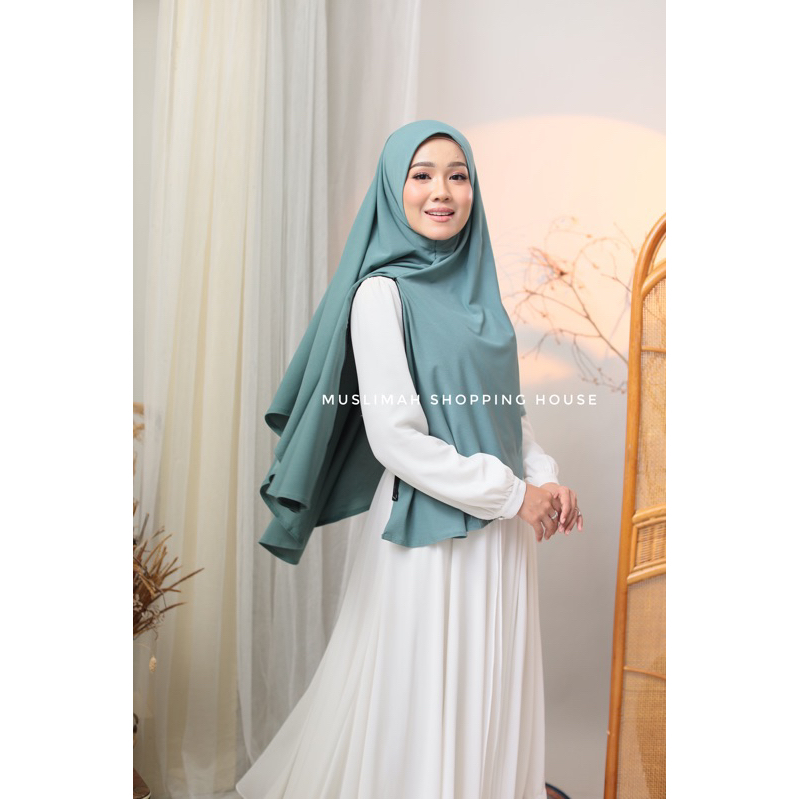 Tudung Khimar Labuh Berzip MOSSCREPE bidang 60 UMRAH tudung awning ...