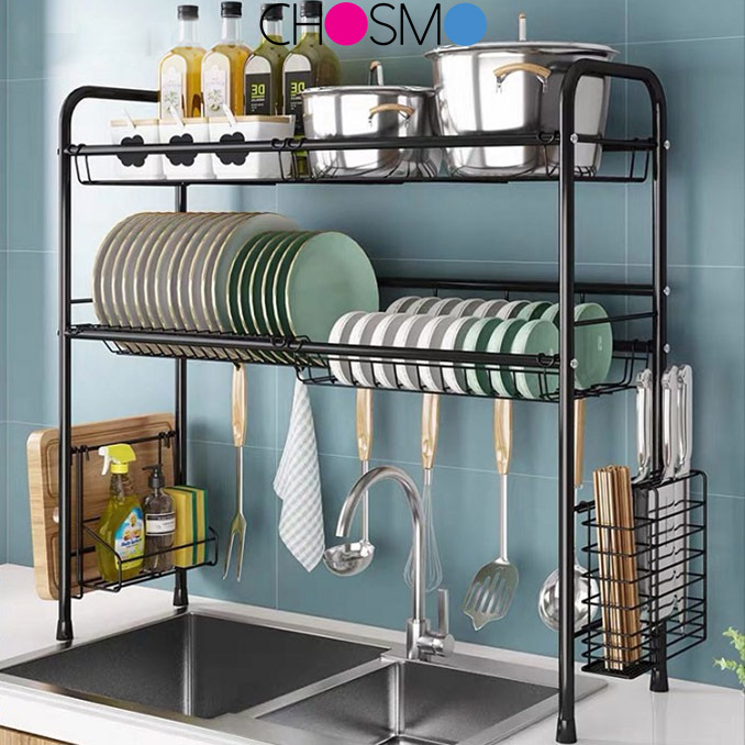 Dak Dapur 2 Layer Dish Rack Kitchen Rack 304 Stainless Steel Sink Rak ...