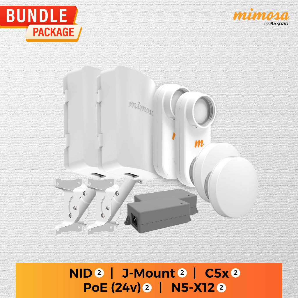 Mimosa C5x Integrated Radio with Modular Antenna Options completed with Antenna (N5-X12 / N5-X16 ...