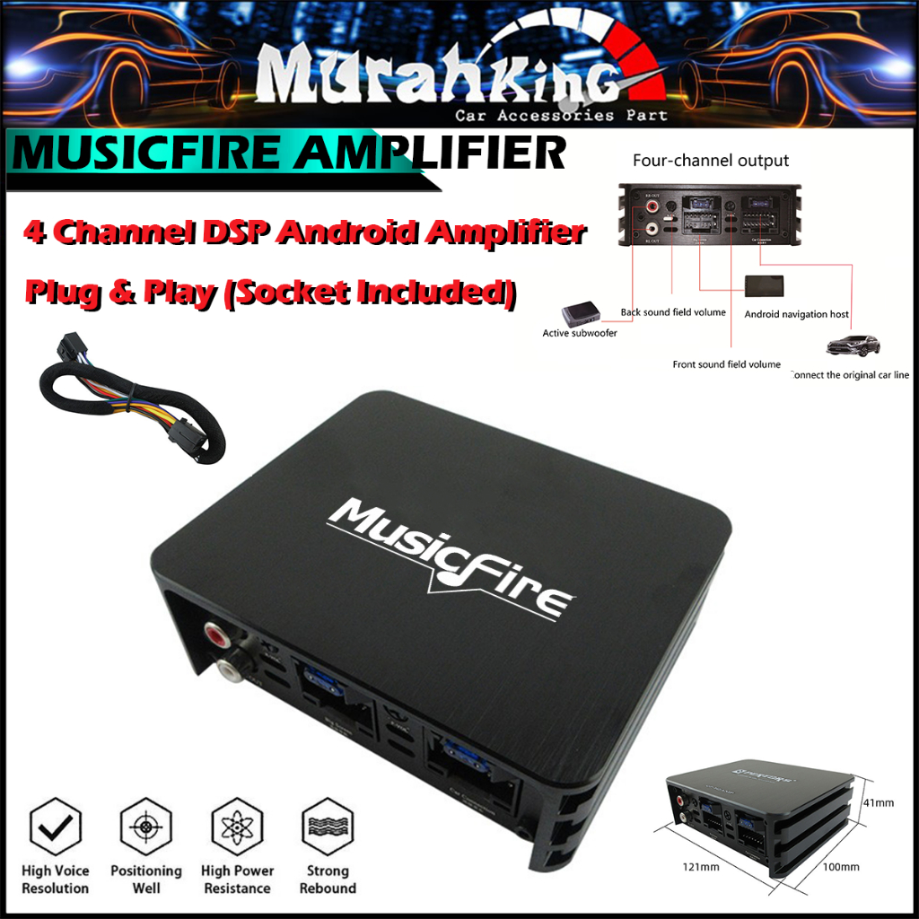MUSICFIRE DSP PLUG & PLAY OEM ANDROID PLAYER 6 CH 4 CH DSP AMPLIFIER ...