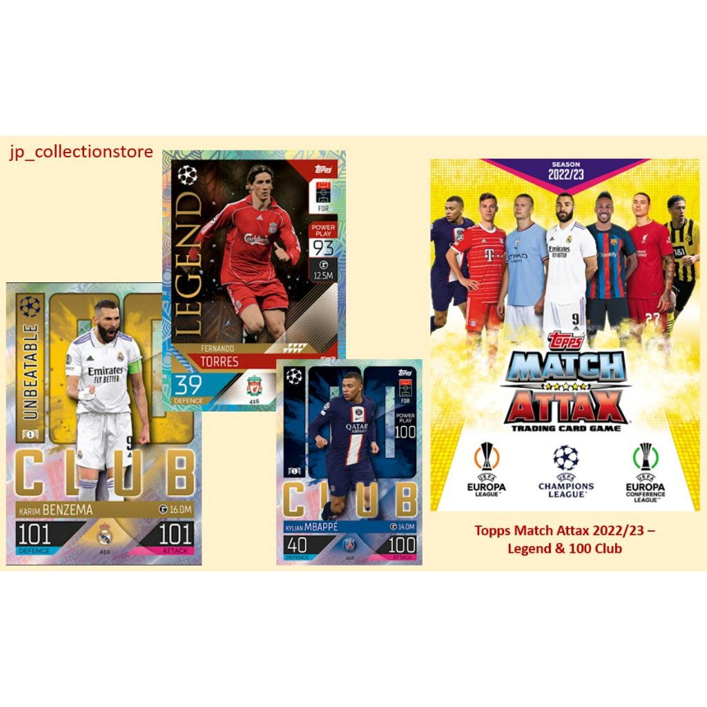 [Legend & 100 Club] 2022/23 Match Attax Football Shiny Cards | Shopee ...
